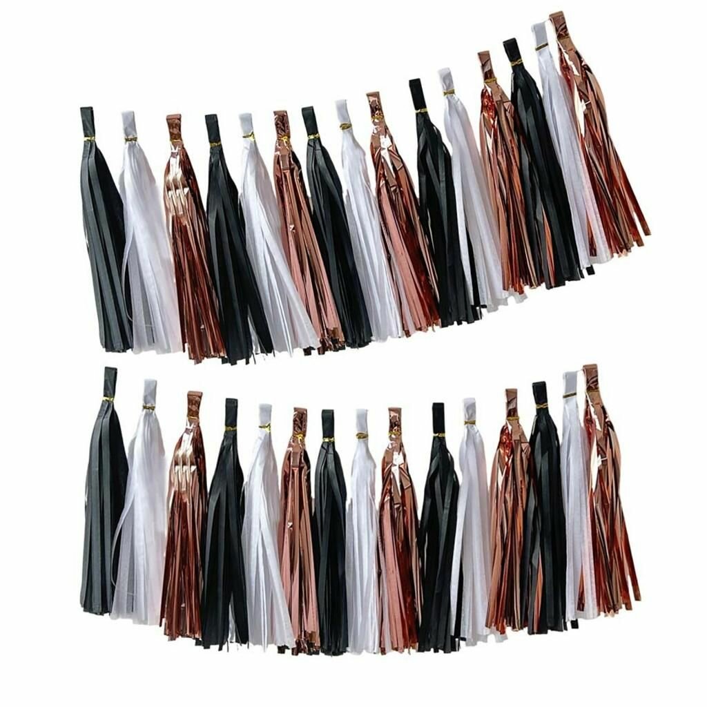 2 упаковки свадебных украшений DIY wedding room layout birthday party с ленточными гирляндами-черно-белая серия из розового золота