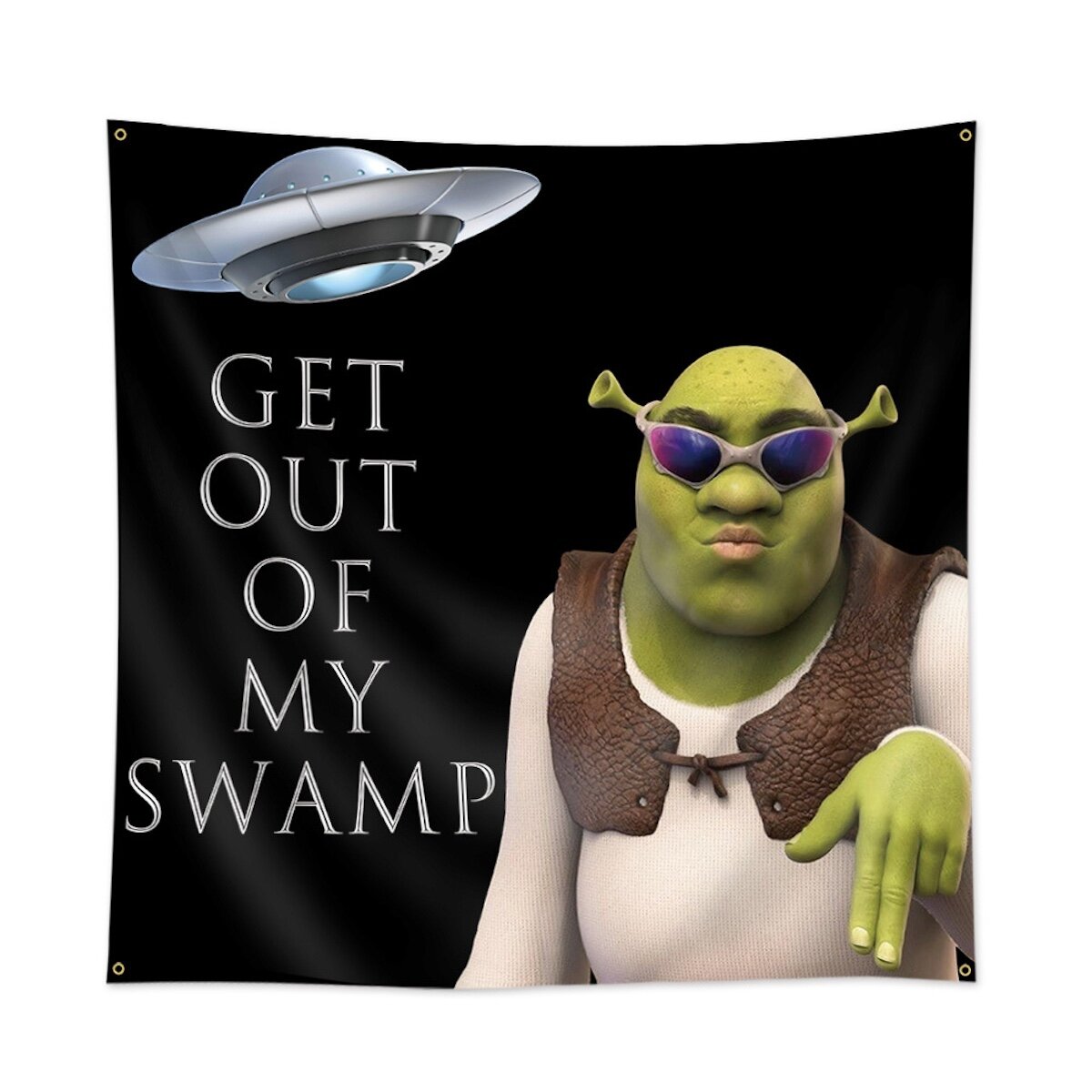 Флаговое искусство Gets Outs Of My Swamps Donkey Shrek Тапестри Аниме Флаг настенное украшение для спальни и гостиной 90x90см