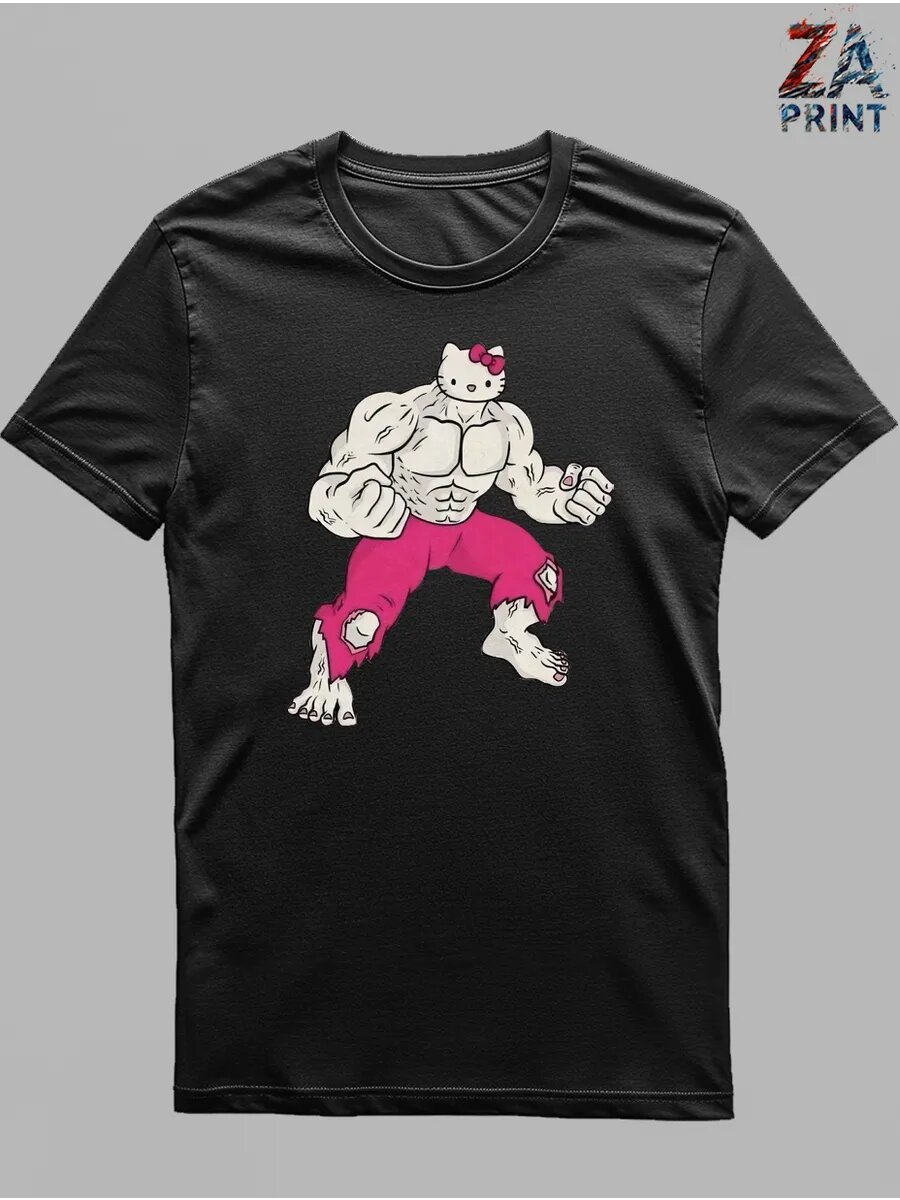 Футболка хеллоу китти качок gym