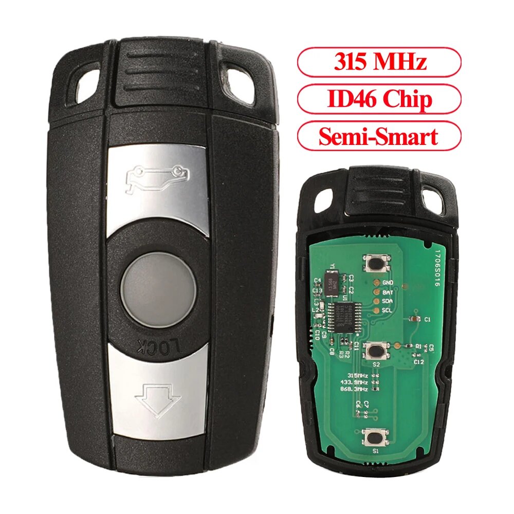Полуумный Автомобильный ключ Jingyuqin 315/433 МГц ID46 для BMW серий 1/3/868 CAS3 X5 X6 Z4, необычный пульт дистанционного управления 315MHZ Full Key