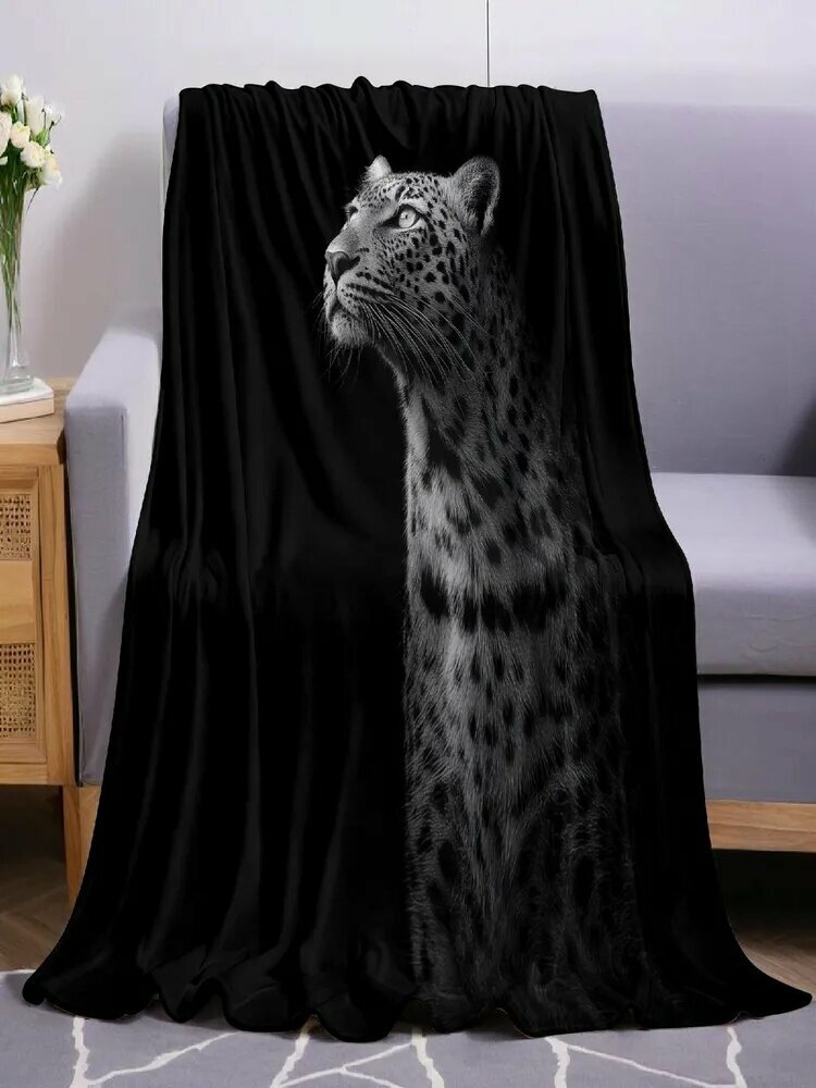 Плед с фотопринтом Леопард Подарочное одеяло Теплое одеяло , Фланель, 200 см х 150 см