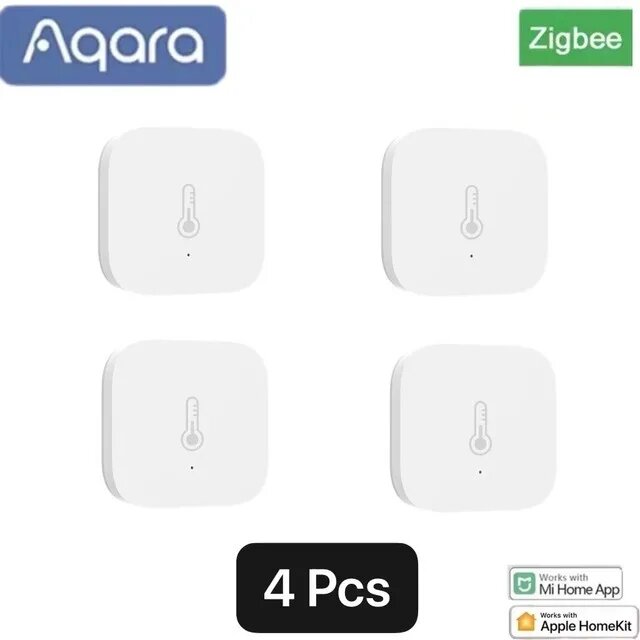 Глобальная версия оригинального датчика окружающей среды Aqara для измерения давления воздуха, температуры и влажности Zigbee умный дом для Xiaomi Mi Home Homekit-4 штуки