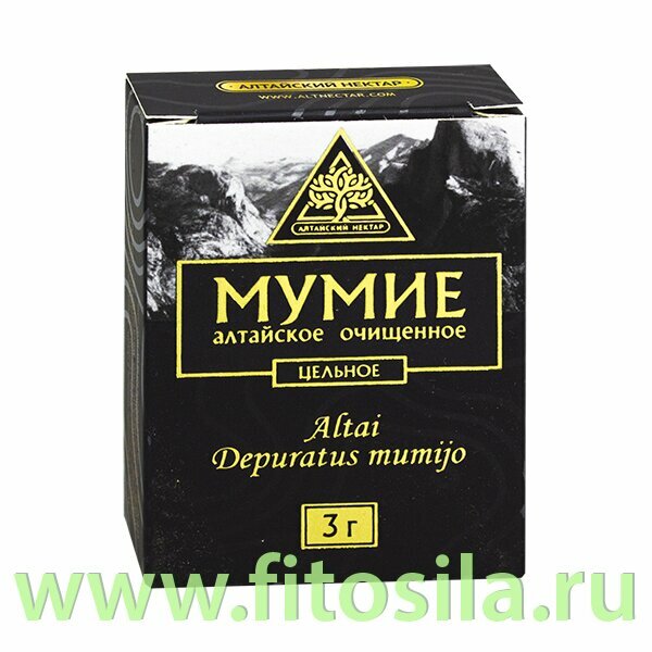 Мумие алтайское цельное очищенное в пластинах, Алтайский нектар, 9 г БАД
