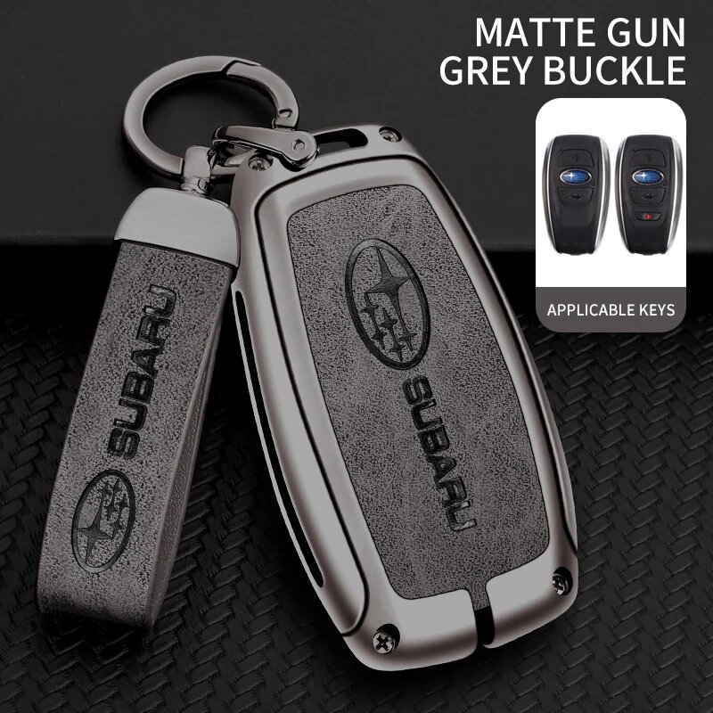 Автомобильный чехол для ключей из цинкового сплава, сумка для Subaru Brz Wrx Xv Ascent Forester Outback Impreza Legacy, металлический чехол для ключей автомобиля, автоаксессуары, Gun Black Grey