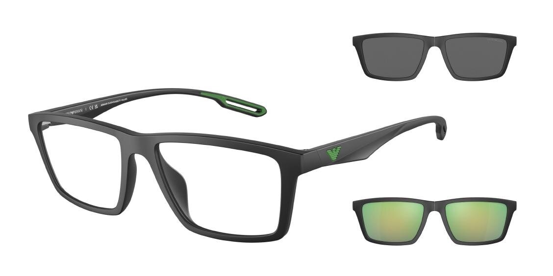 Оправа Emporio Armani EA 4189 5001/1W, прямоугольная, черная, с футляром и салфеткой