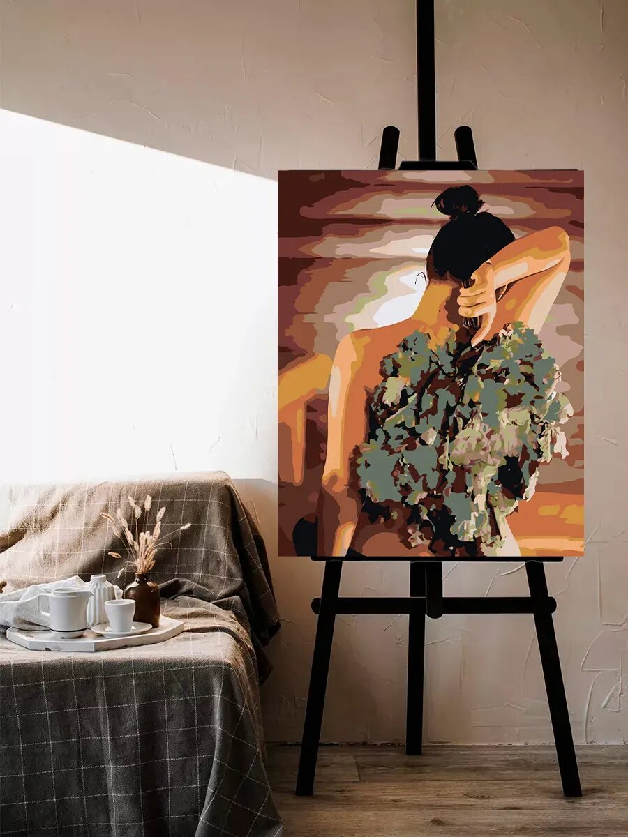 Картина по номерам Баня Девушка Сауна Веник