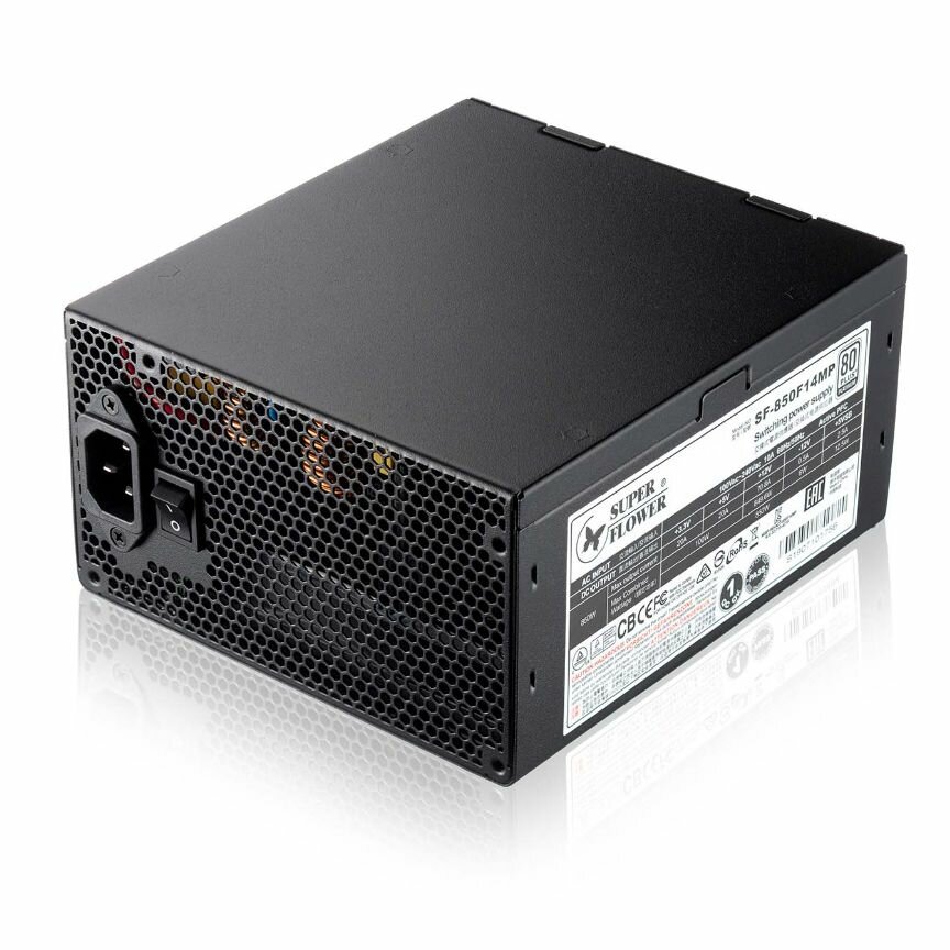 Блок питания Super Flower 850W Leadex Platinum SF-850F14MP (SF-850F14MP) черный - ATX 20+4 пин, 4 pin + 4 pin x2 CPU, 6 SATA, 4 x 6+2 pin PCI-E