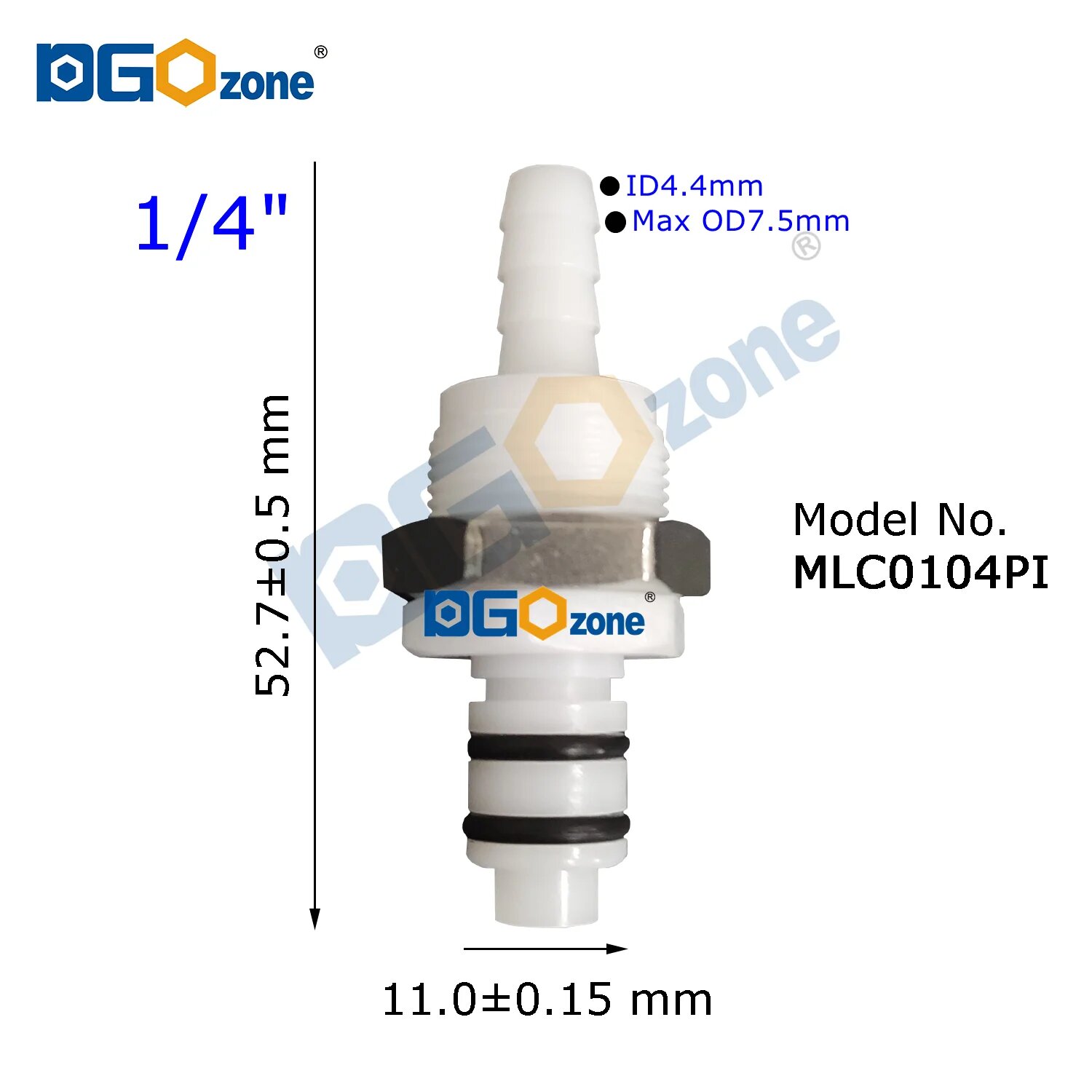 1/4 "5/16" 3/8" большие муфты для отверстий, монтажная соединительная панель, пластиковый быстрый разъем с клапаном DGOzone, MLC0104PI