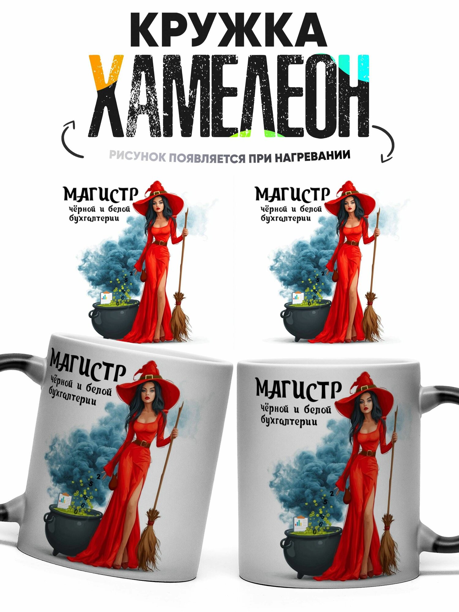 Кружка хамелеон Магистр черной и белой бухгалтерии 330 мл
