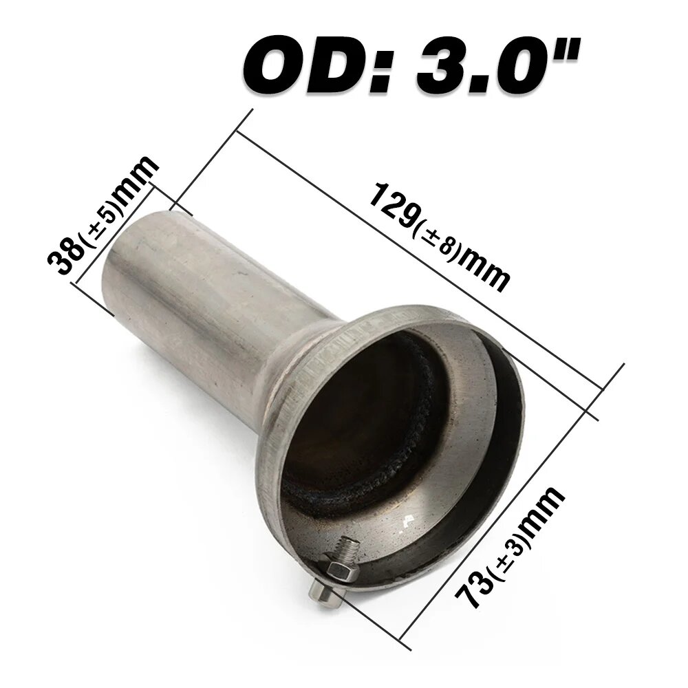 HUB sport Универсальная круглая регулируемая съемная выхлопная система Catback 3 "/3,5"/4"/4,5" глушитель HU-XS, OD 3.0 inch