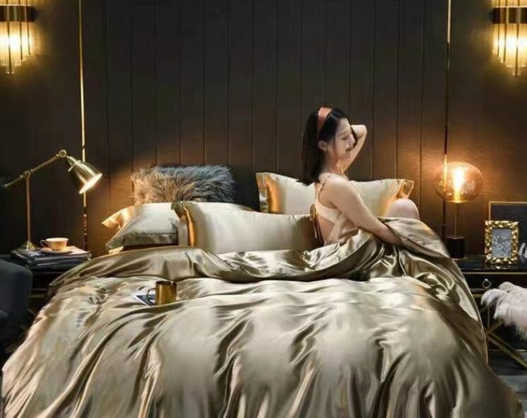 Гладкая шелковая простыня премиум-класса, тенсел и шелк, 230x250 см