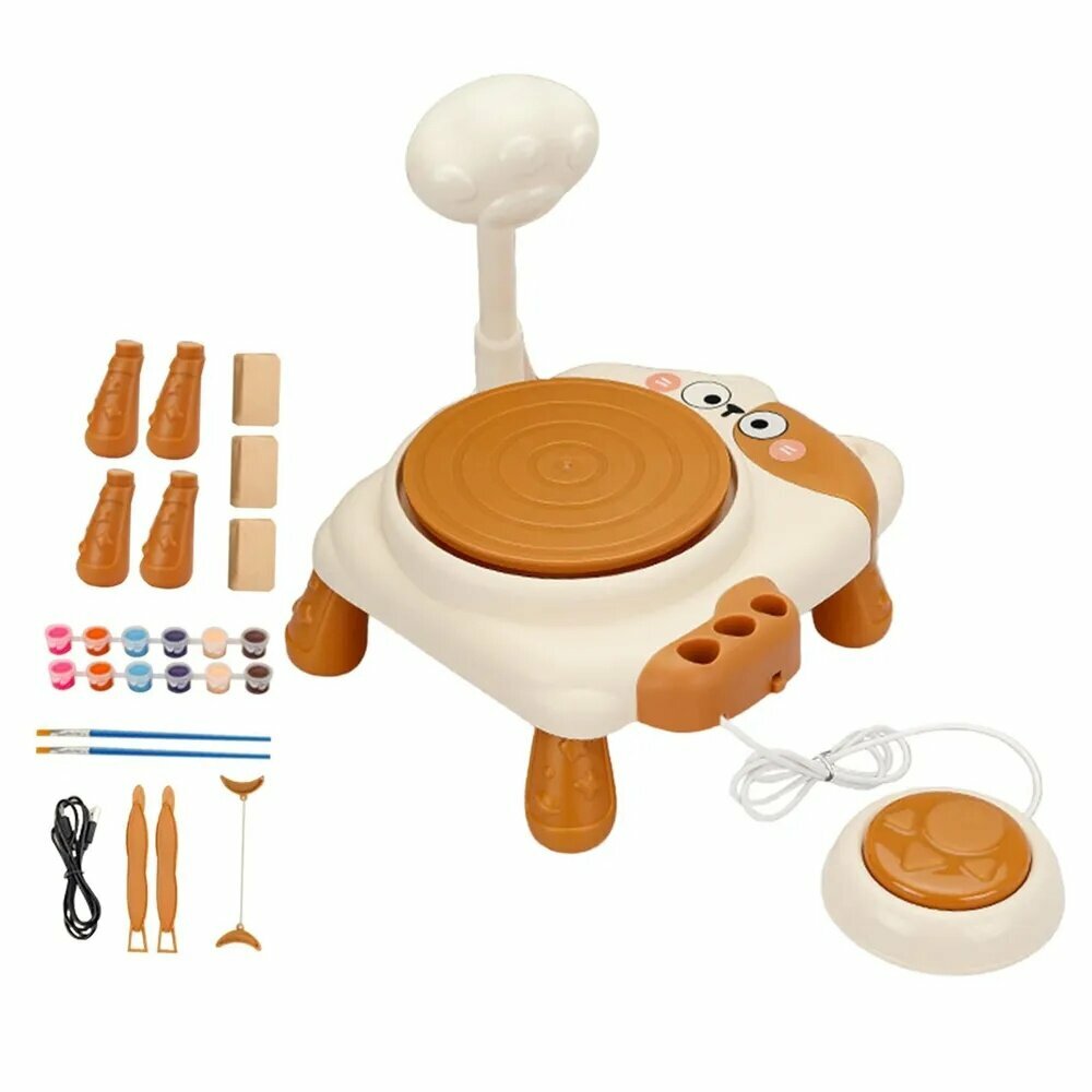 Детский гончарный круг для творчества, набор для лепки из глины, игрушка для детей
