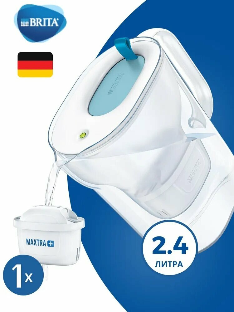 Фильтр для воды кувшин Brita Style L 2,4 л Синий с 1 шт картридж Брита MAXTRA+ Универсальный