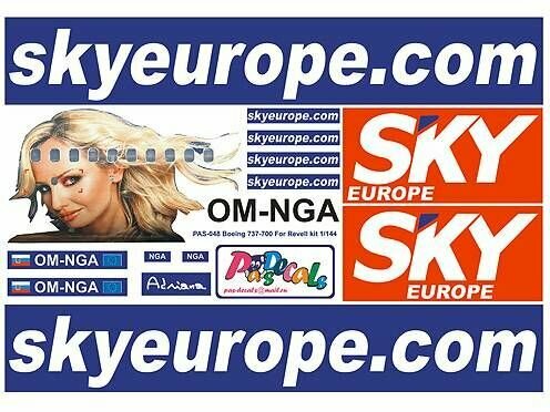 Декаль Boeing 767-700 Skyeurope. Масштаб 1:144