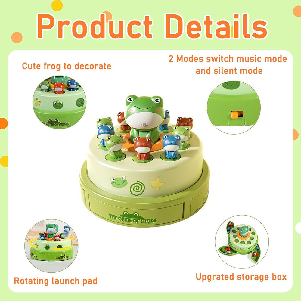 Игра Friends Fishing Game & Frog Pop Up Toys Музыкальная Вращающаяся Настольная Игра для Детей 4-6 лет