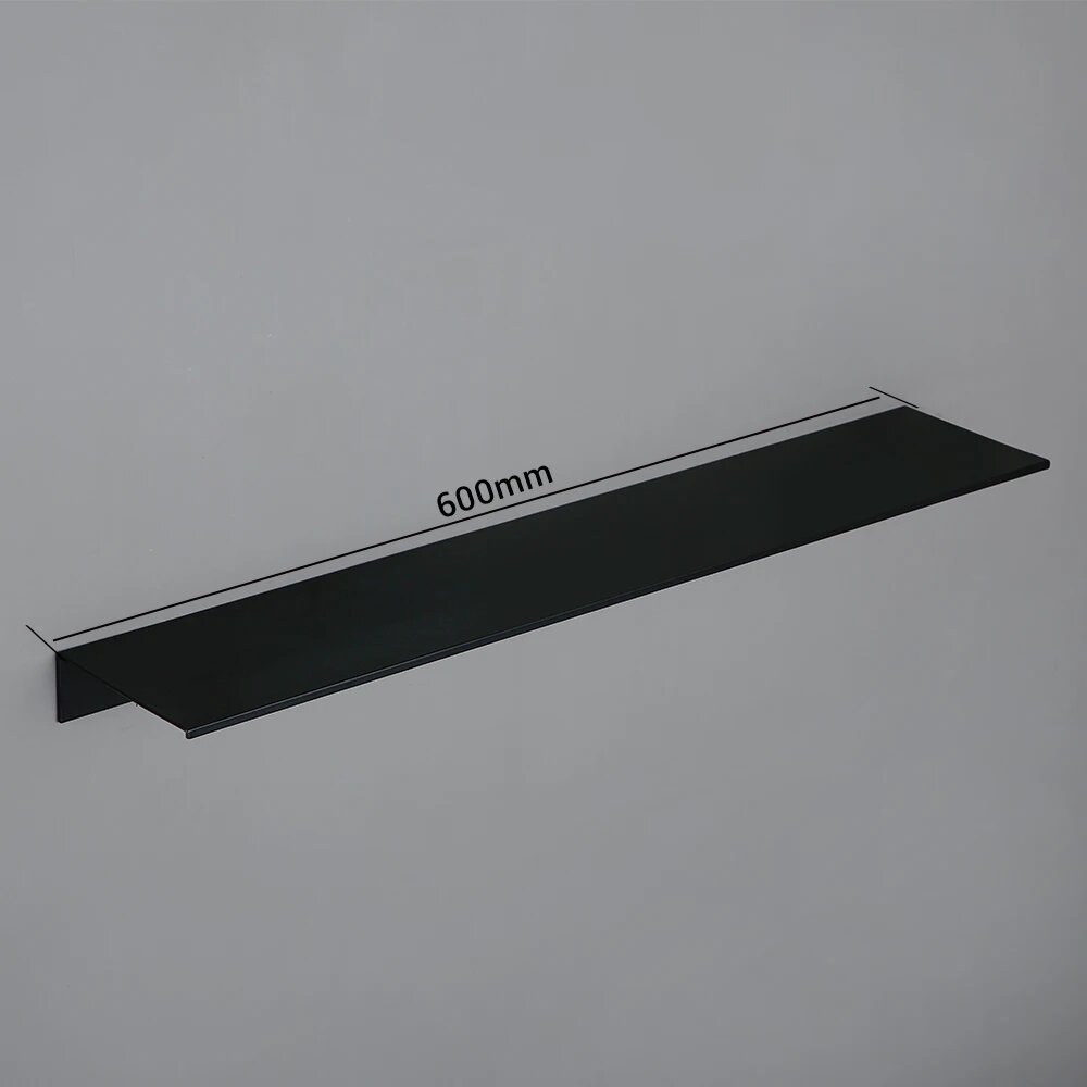 Одноуровневый алюминиевый стеллаж Bagnolux для ванной 600MM BLACK