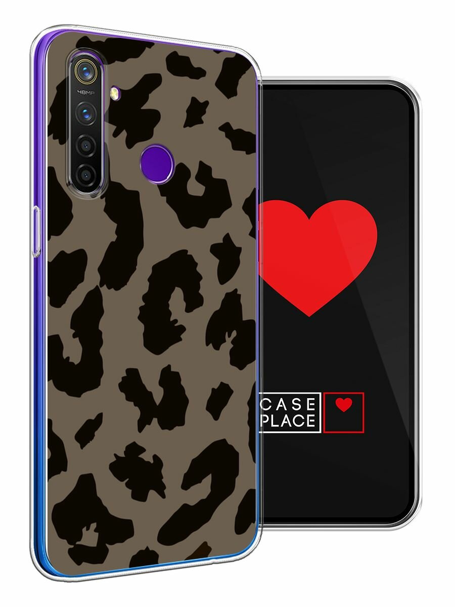 Чехол на Realme 5 Pro / Реалми 5 Про с принтом "Леопардовые пятна паттерн 1" — фото 1