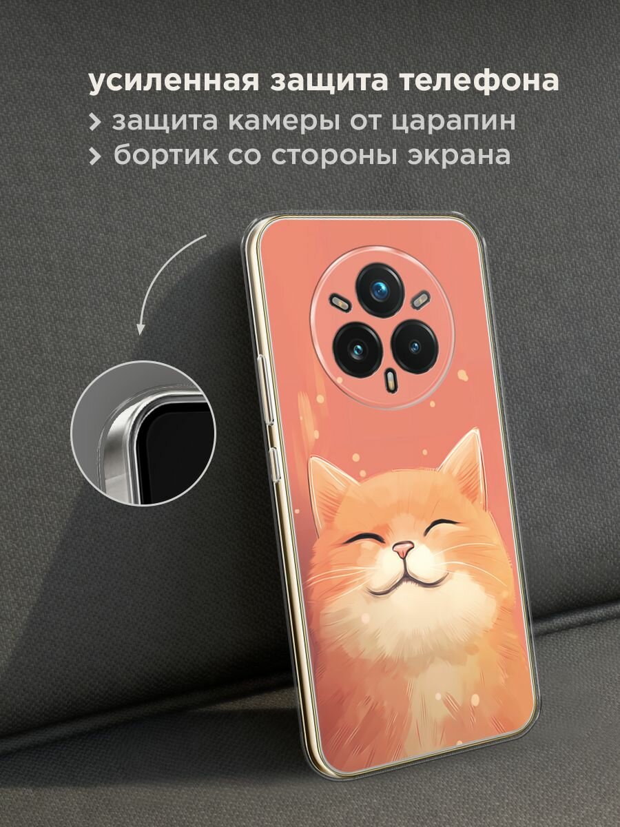 Чехол на Realme 14 Pro+ / Реалми 14 Про+ с принтом "Довольный рыжий котик" — фото 1
