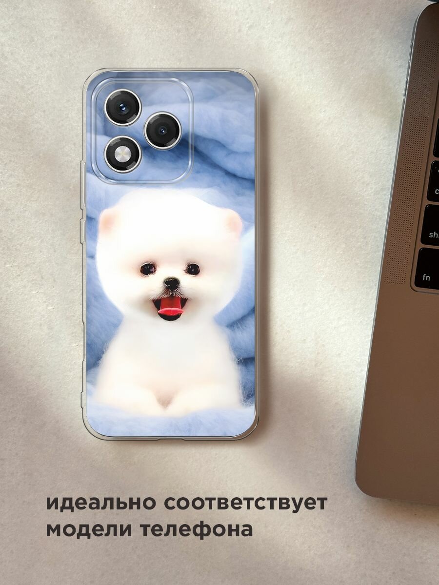 Чехол на Honor 400 Lite / Хонор 400 Лайт с принтом Белый пёсик — фото 1