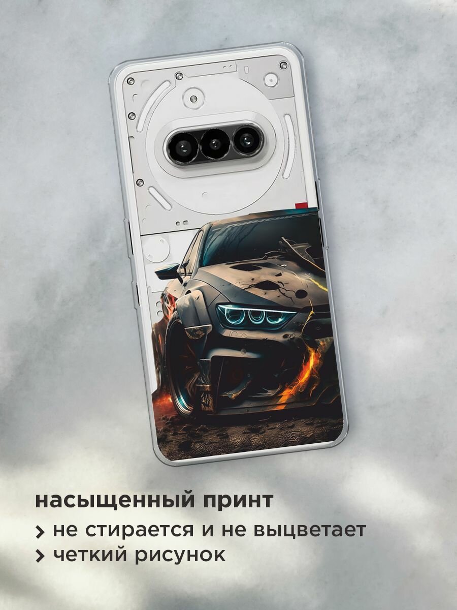 Чехол на Nothing Phone 3a / Нотинг Фон 3а с принтом "На износ", прозрачный — фото 1