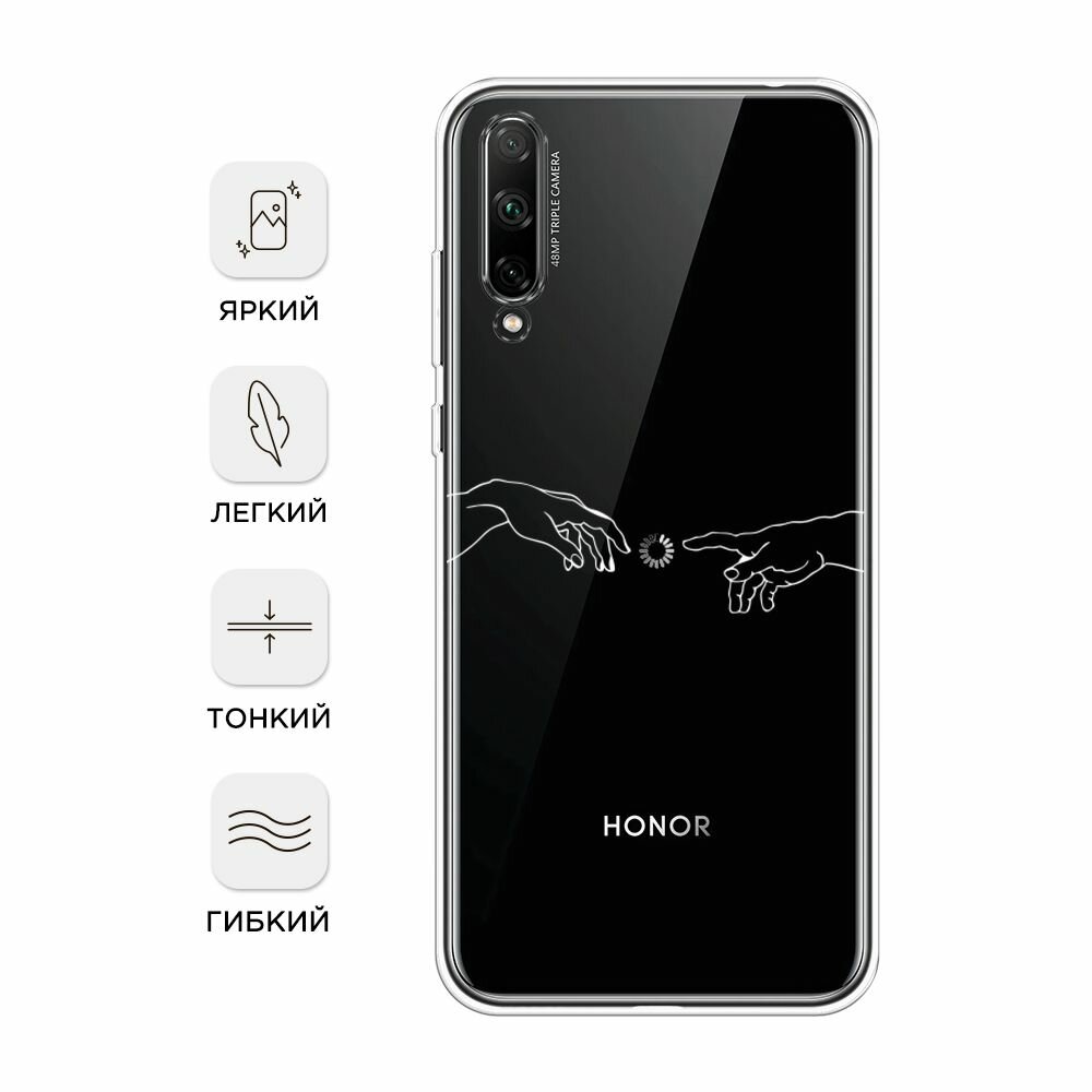 Чехол на Honor 30i / Хонор 30i с принтом "Загрузка творения", прозрачный — фото 1
