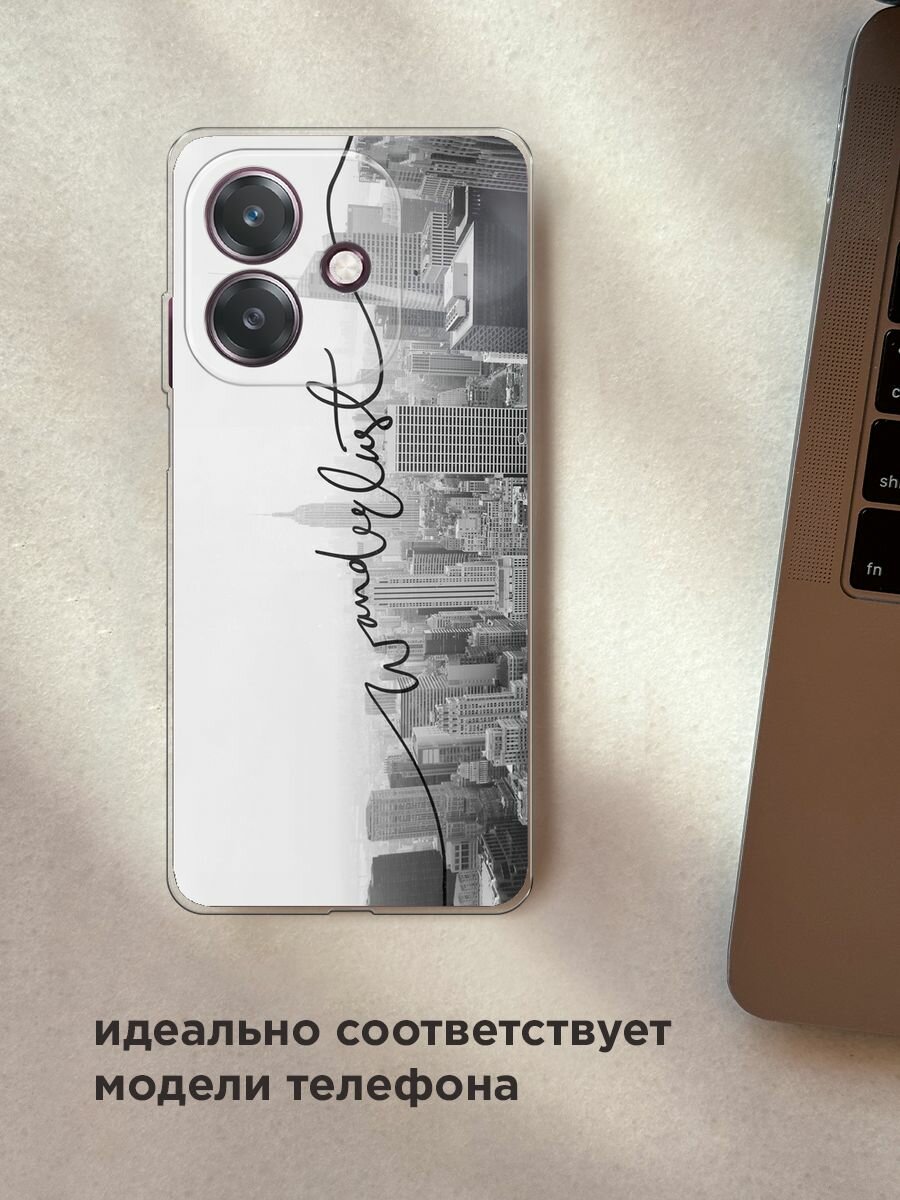 Силиконовый чехол на Oppo A3/A3x / Оппо А3/A3x с принтом "Черно город" — фото 1