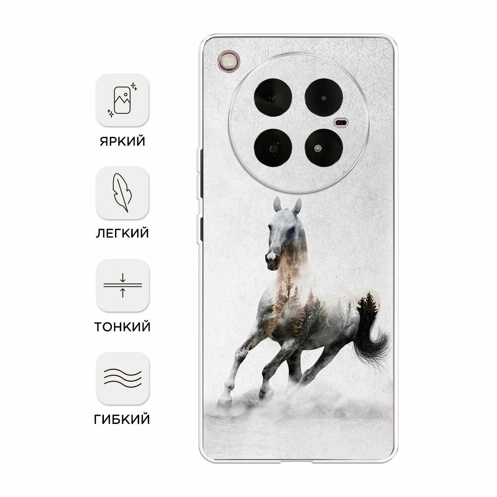 Чехол на Infinix Zero 40 4G / Инфиникс Зеро 40 4G с принтом "Лошадь лес" — фото 1