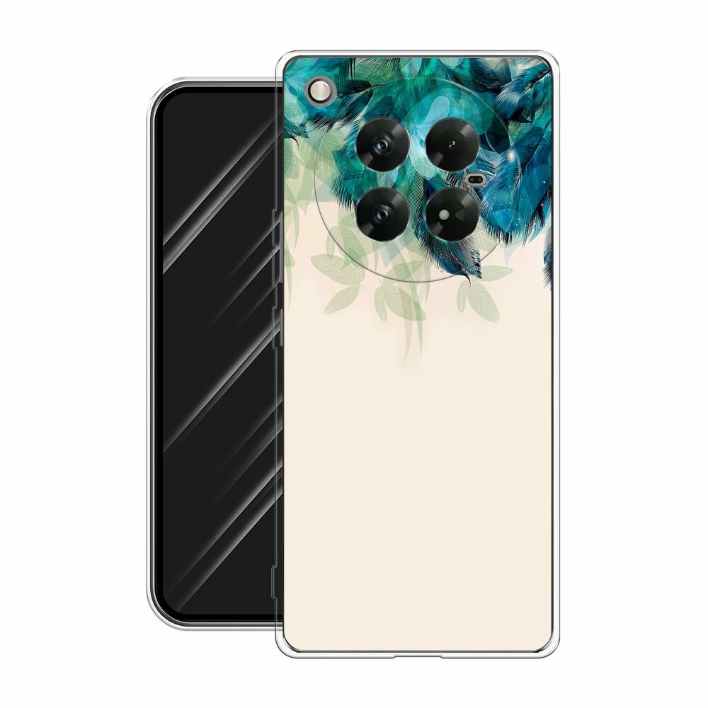 Чехол на Infinix Zero 40 5G / Инфиникс Зеро 40 5G с принтом Перья голубого цвета — фото 1