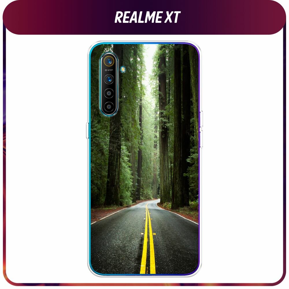 Силиконовый чехол на Realme XT / Реалми XT с принтом "Лес 17"