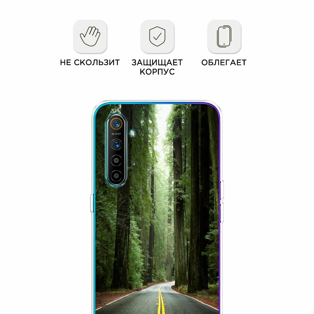Силиконовый чехол на Realme XT / Реалми XT с принтом "Лес 17" — фото 1