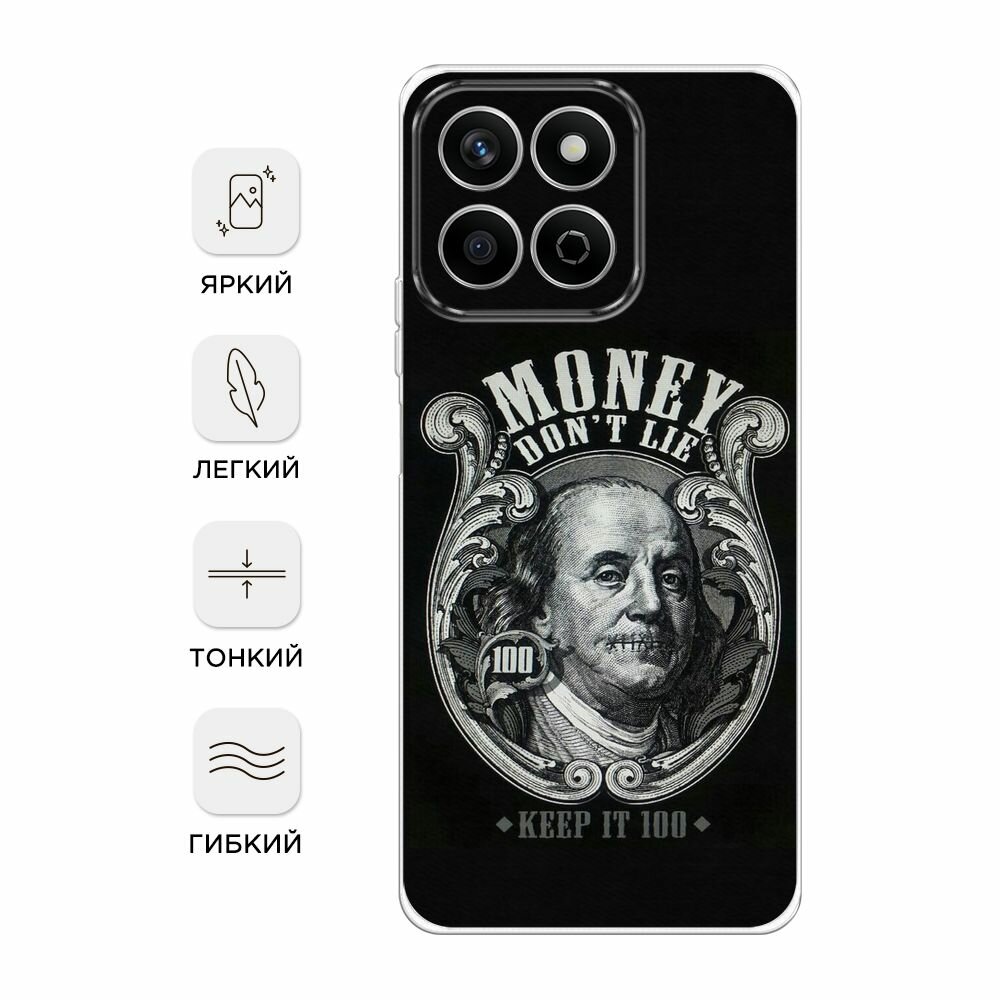 Силиконовый чехол на Honor X7c / Хонор X7c с принтом Money dont lie — фото 1