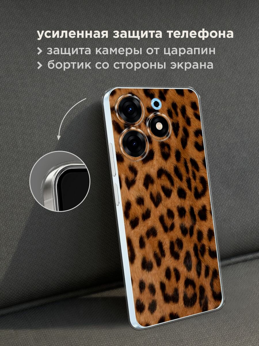 Чехол на Tecno Spark 10 Pro / Текно Спарк 10 Про с принтом "Мех леопарда" — фото 1