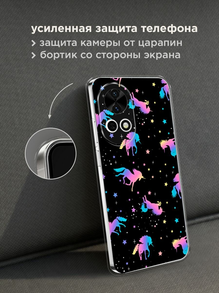 Чехол на Huawei Nova 12/Nova13 / Хуавей Нова 12/Нова 13 с принтом "Единороги градиент" — фото 1