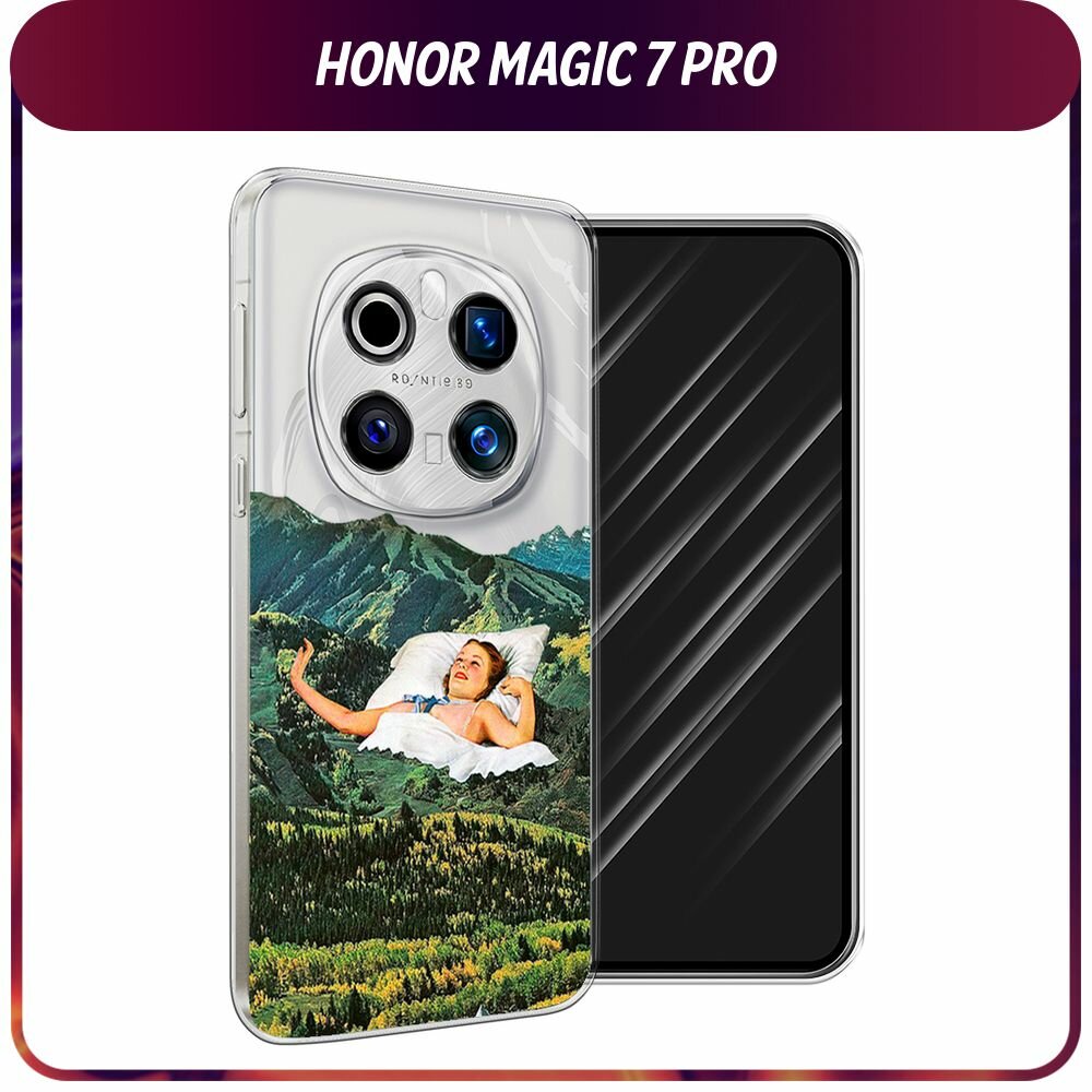 Чехол на Honor Magic 7 Pro / Хонор Мэджик 7 Про с принтом Good morning, my darling, прозрачный