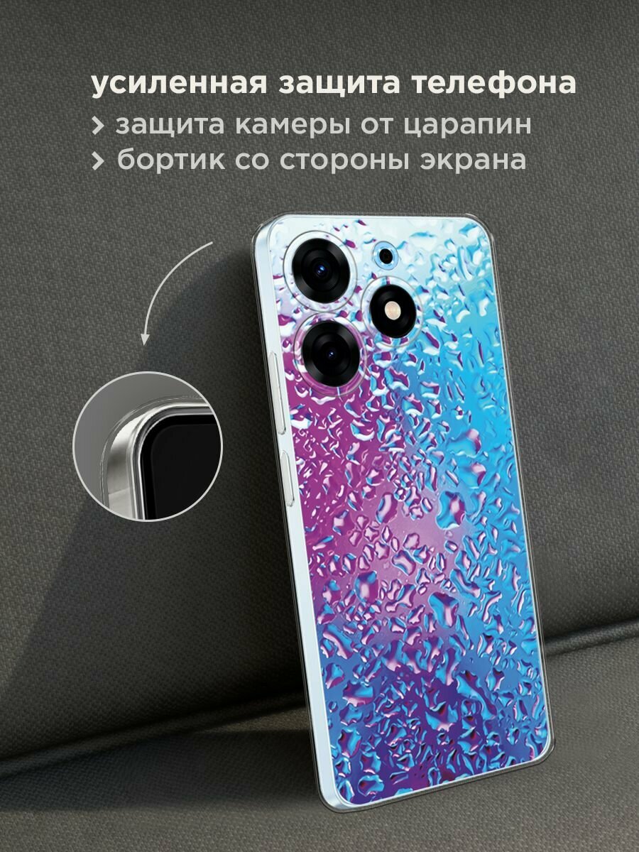 Чехол на Tecno Spark 10 Pro / Текно Спарк 10 Про с принтом "Капли на стекле" — фото 1