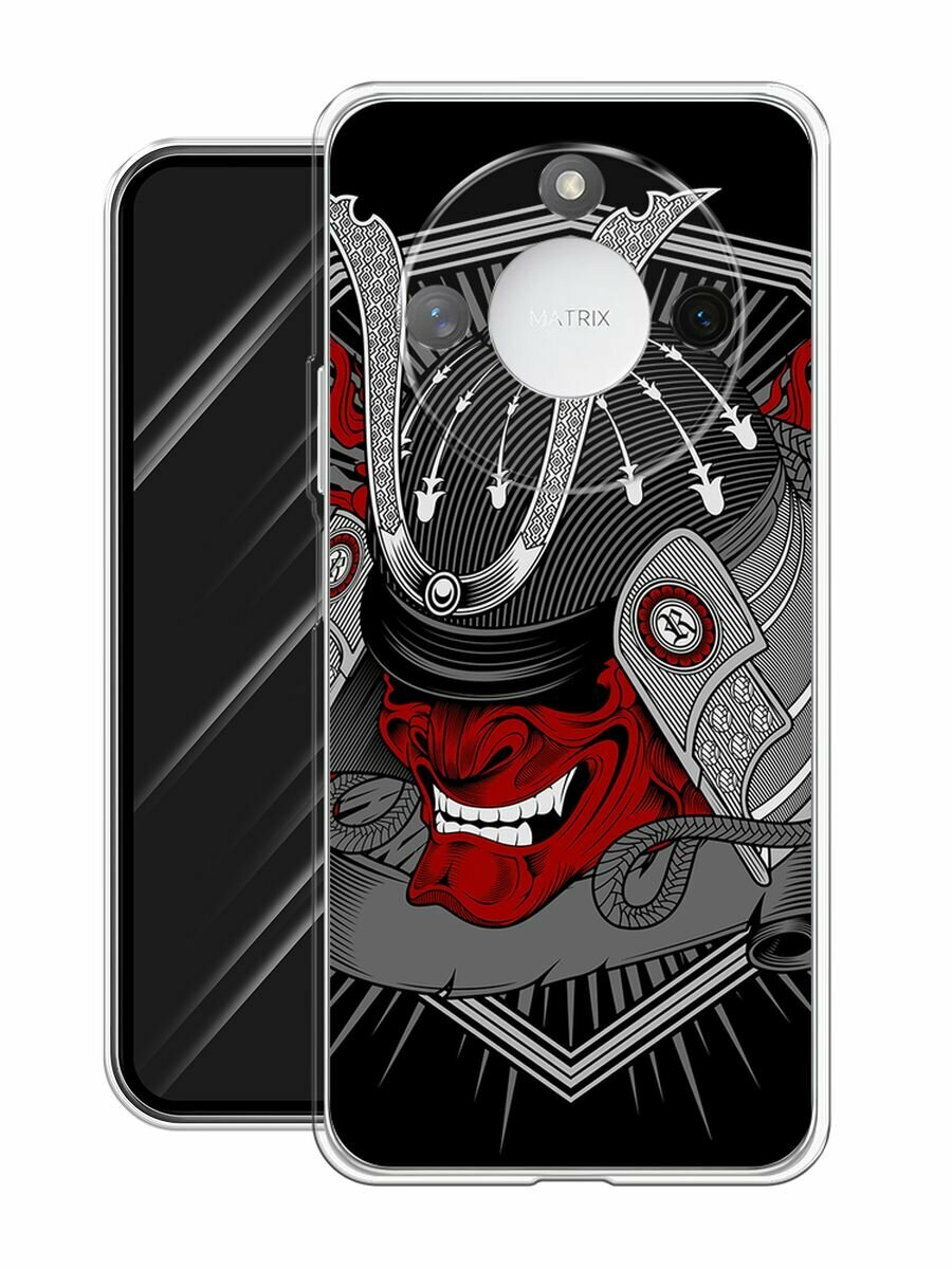 Чехол на Honor X9c Smart / Хонор X9c Смарт с принтом "Красная маска самурая" — фото 1