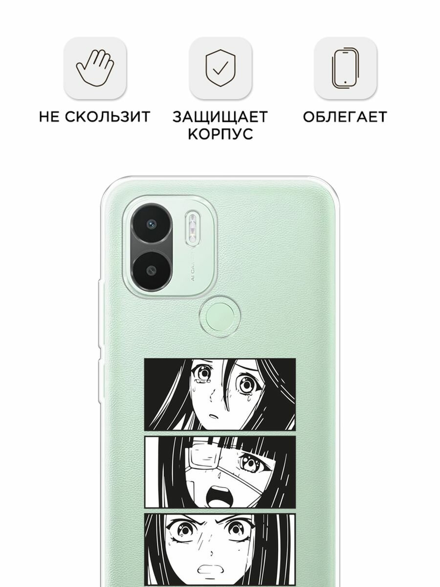 Чехол на Xiaomi Redmi A1+/Redmi A2+/Poco C51/C50 / Редми A1+ с принтом "Tokyo girls", прозрачный — фото 1