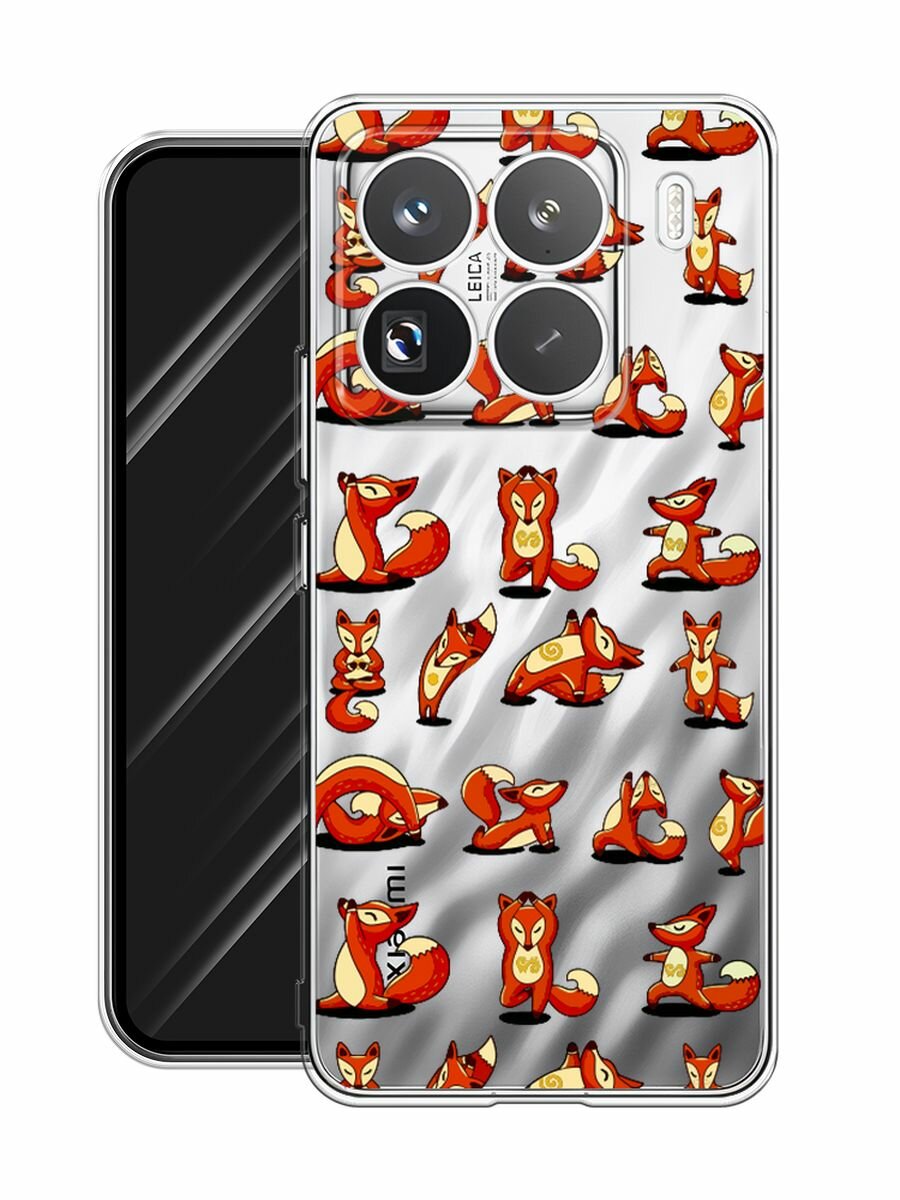 Чехол на Xiaomi 15 Pro / Сяоми 15 Про с принтом "Йога для лисы", прозрачный — фото 1
