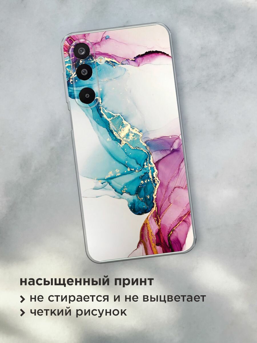 Чехол на Samsung Galaxy M16 / Самсунг Галакси М16 с принтом "Розовые разводы рисунок" — фото 1