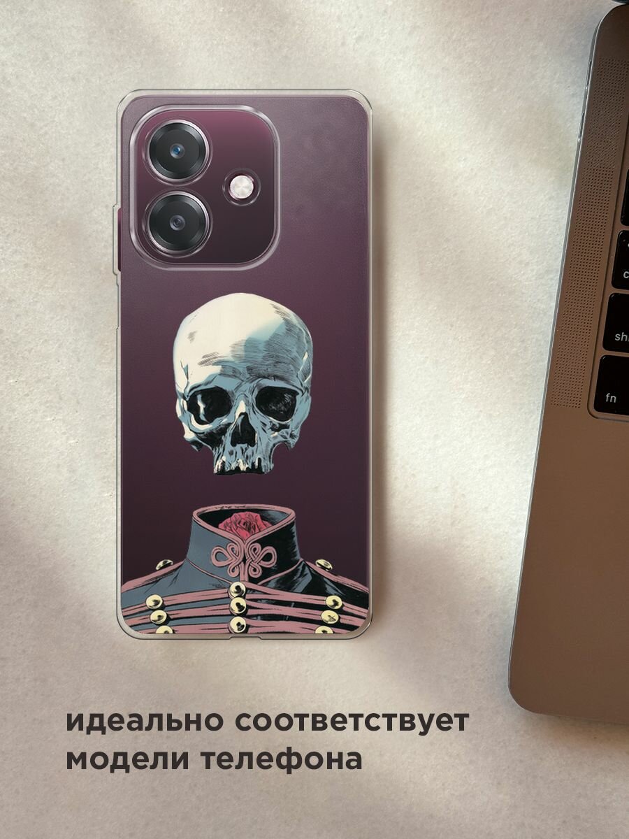 Чехол на Oppo A3/A3x / Оппо А3/A3x с принтом "Гусар", прозрачный — фото 1