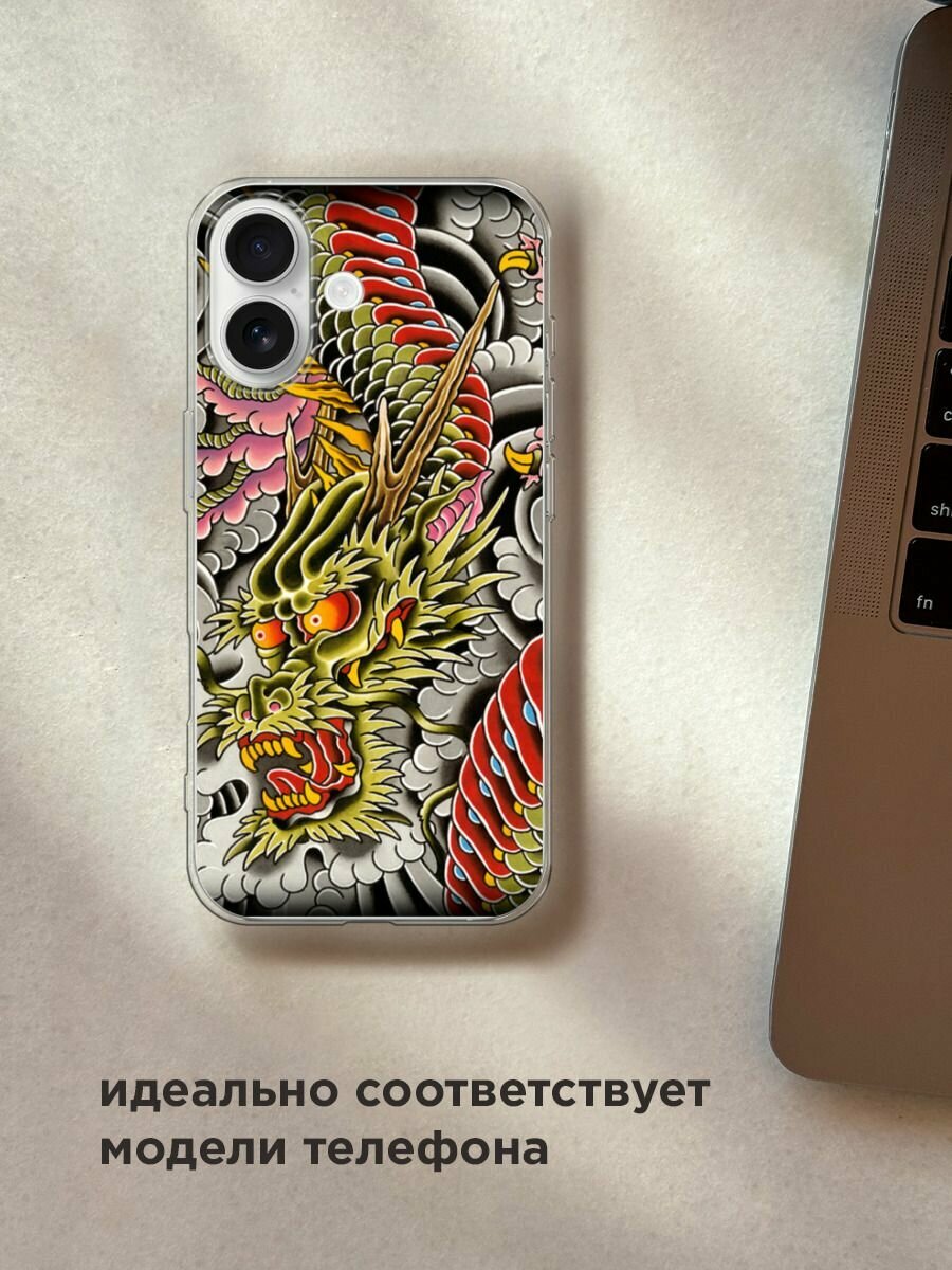 Чехол на Apple iPhone 17 / Айфон 17 с принтом "Японский дракон" — фото 1