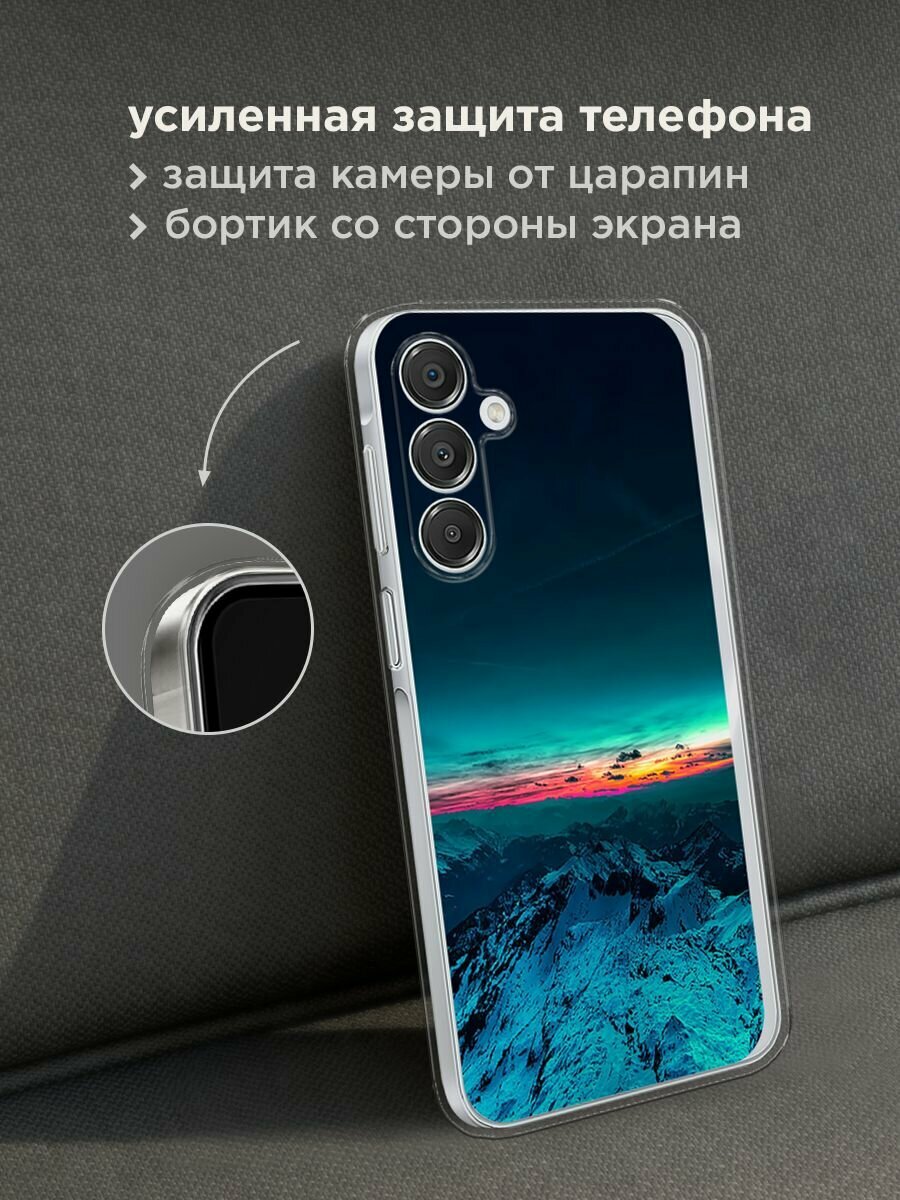 Чехол на Samsung Galaxy A16 / Самсунг А16 с принтом "Закат в горах" — фото 1