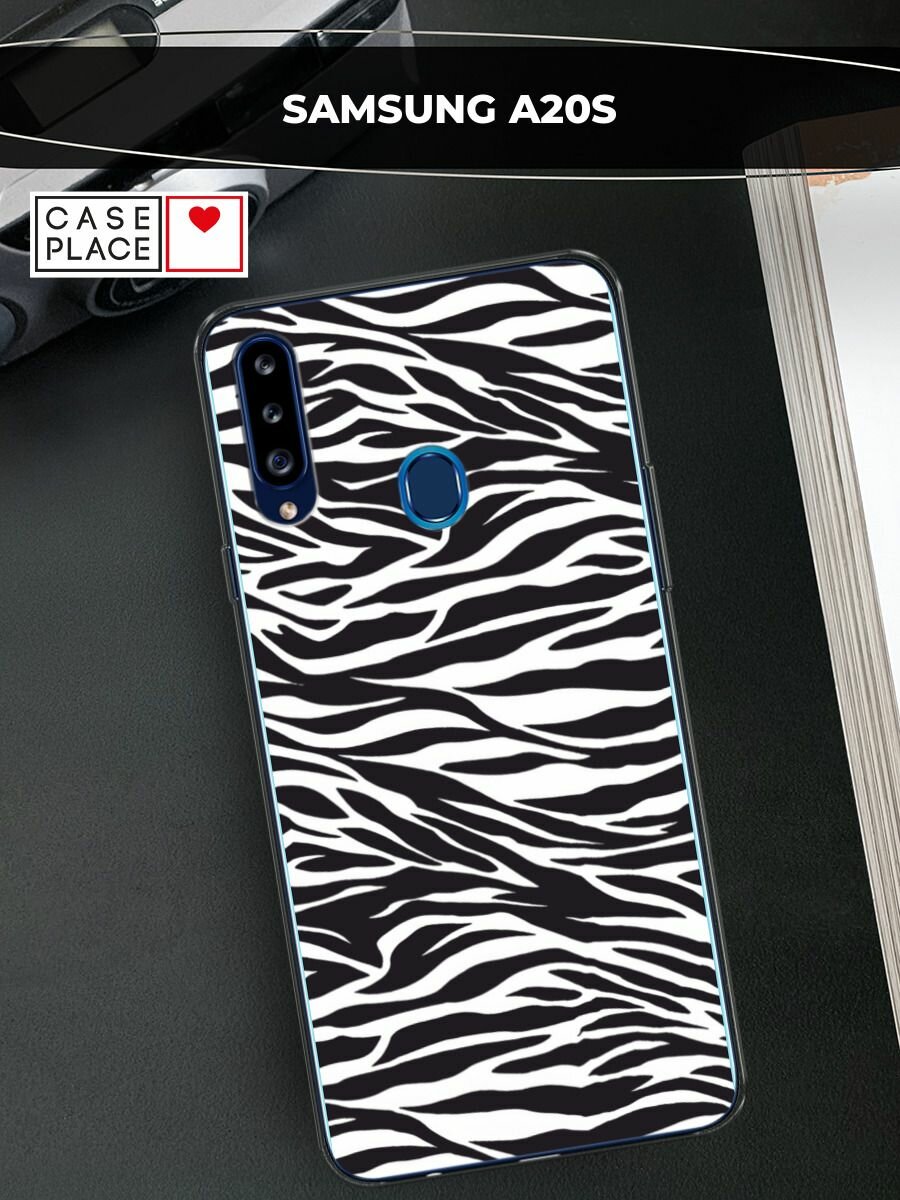 Чехол на Samsung Galaxy A20s / Самсунг Галакси A20s с принтом "Принт зебра"