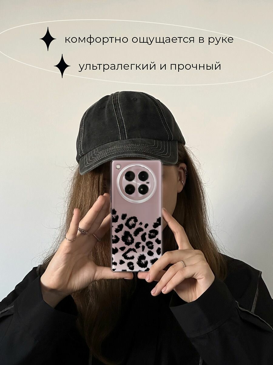 Чехол на Infinix Zero 40 4G / Инфиникс Зеро 40 4G с принтом "Окрас леопарда фон черный", прозрачный — фото 1