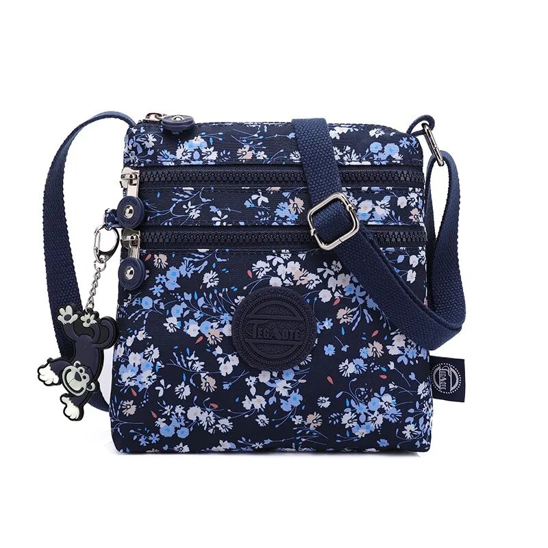 Летняя нейлоновая сумка-мессенджер TEGAOTE с цветами для мужчин и женщин, легкая сумочка через плечо для телефона, синий, серый, черный, красный, фиолетовый, M0908, Темно-синий, Унисекс