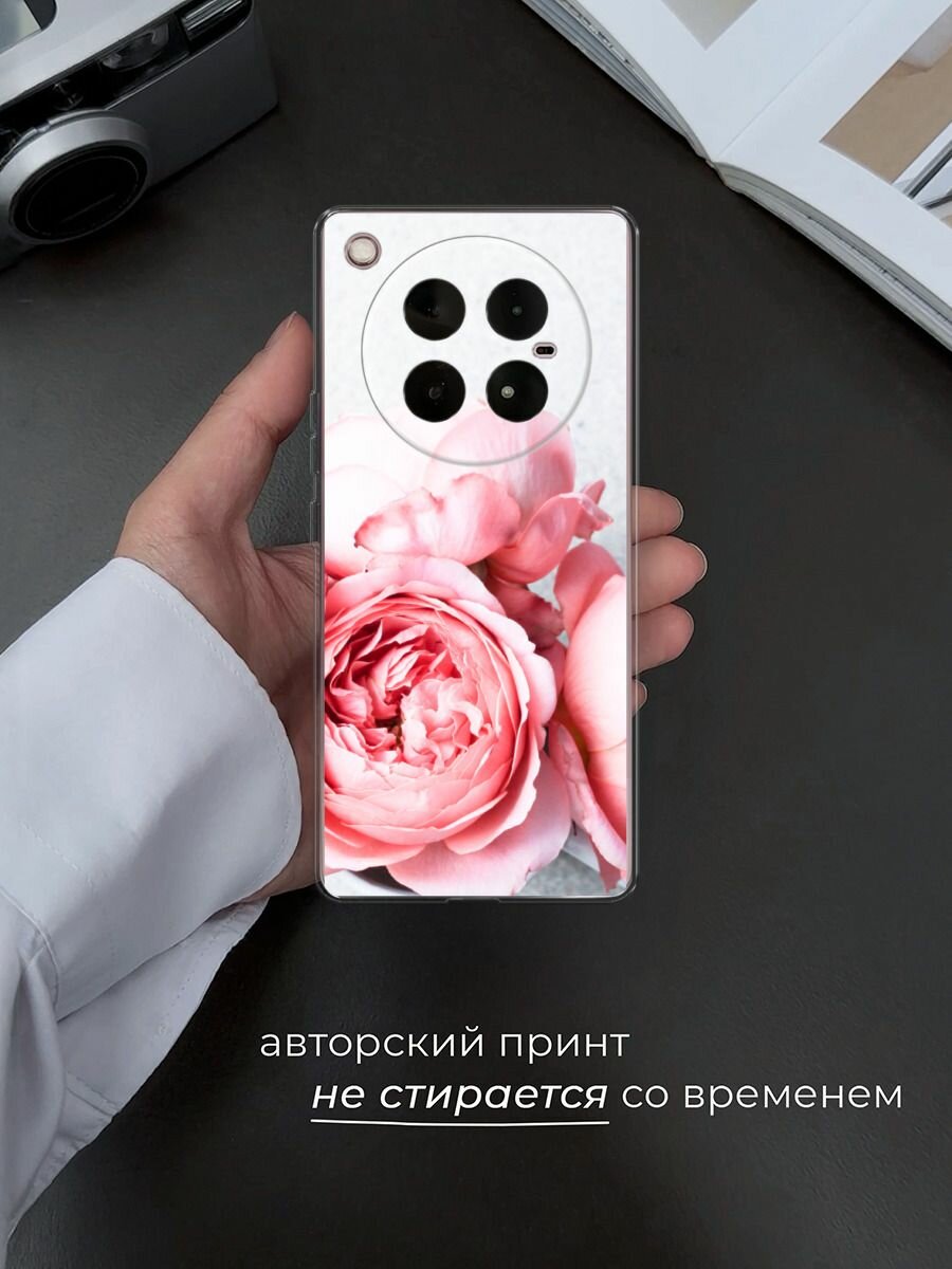 Чехол на Infinix Zero 40 4G / Инфиникс Зеро 40 4G с принтом "Пионы на белом" — фото 1