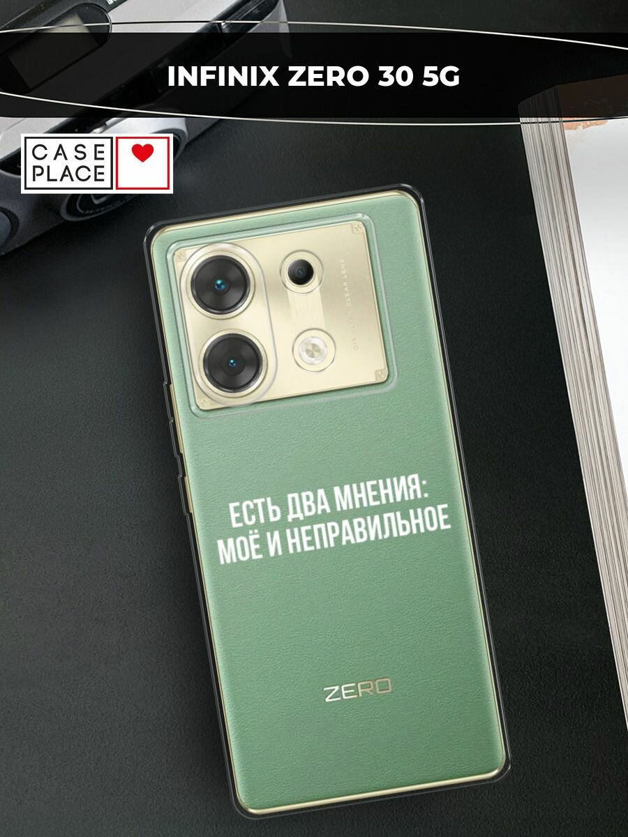 Чехол на Infinix Zero 30 5G / Инфиникс Зеро 30 5G с принтом "Два мнения", прозрачный