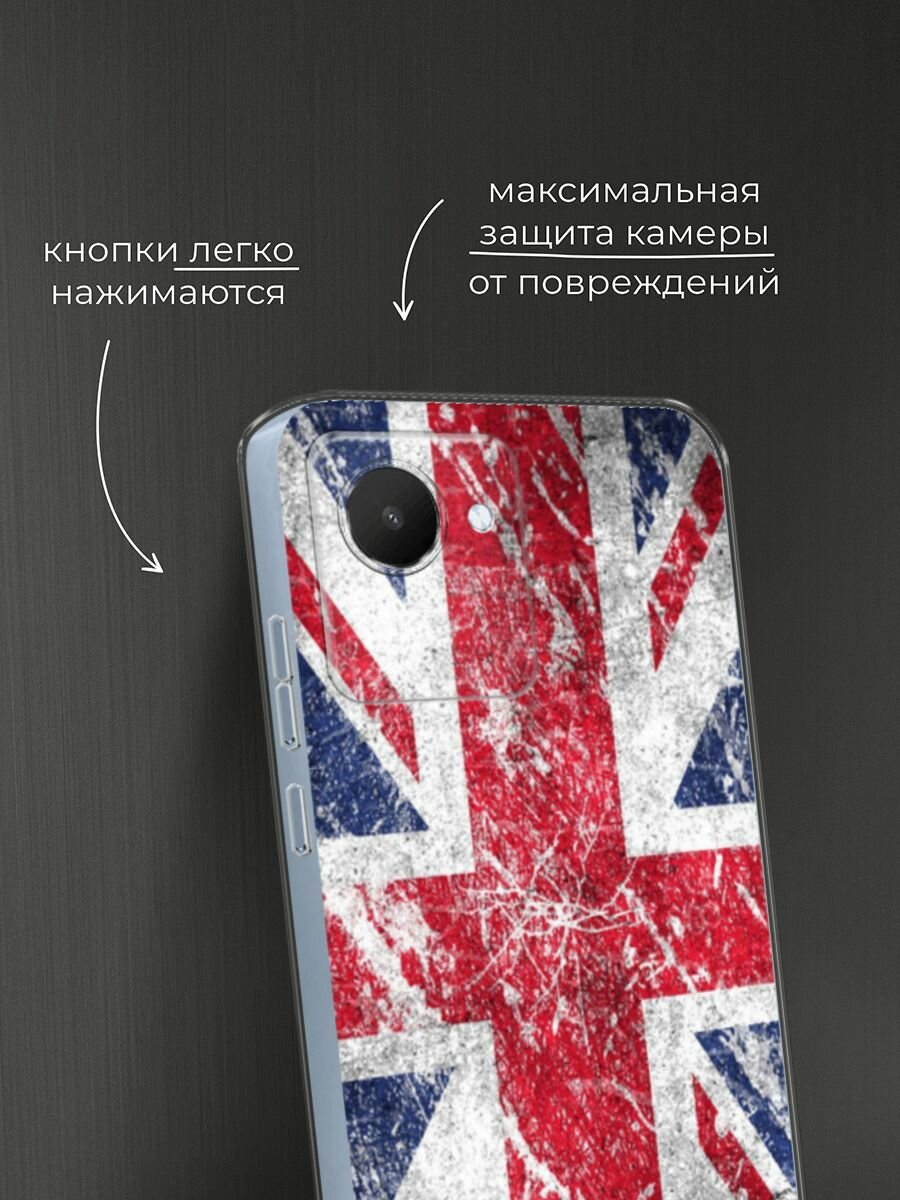 Чехол на Realme C30 / Реалми C30 с принтом "Флаг британский" — фото 1