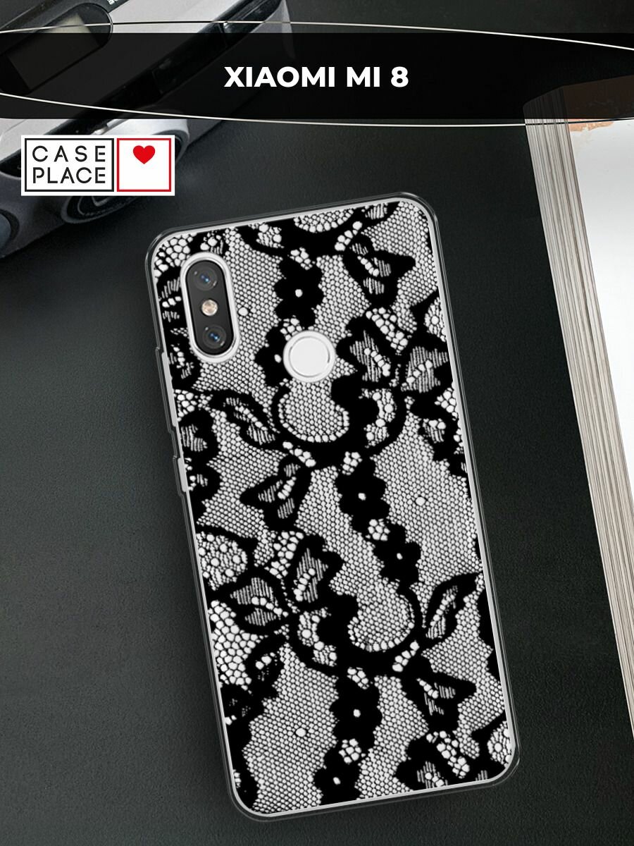 Чехол на Xiaomi Mi 8 / Сяоми Ми 8 с принтом "Черная сетка 2"