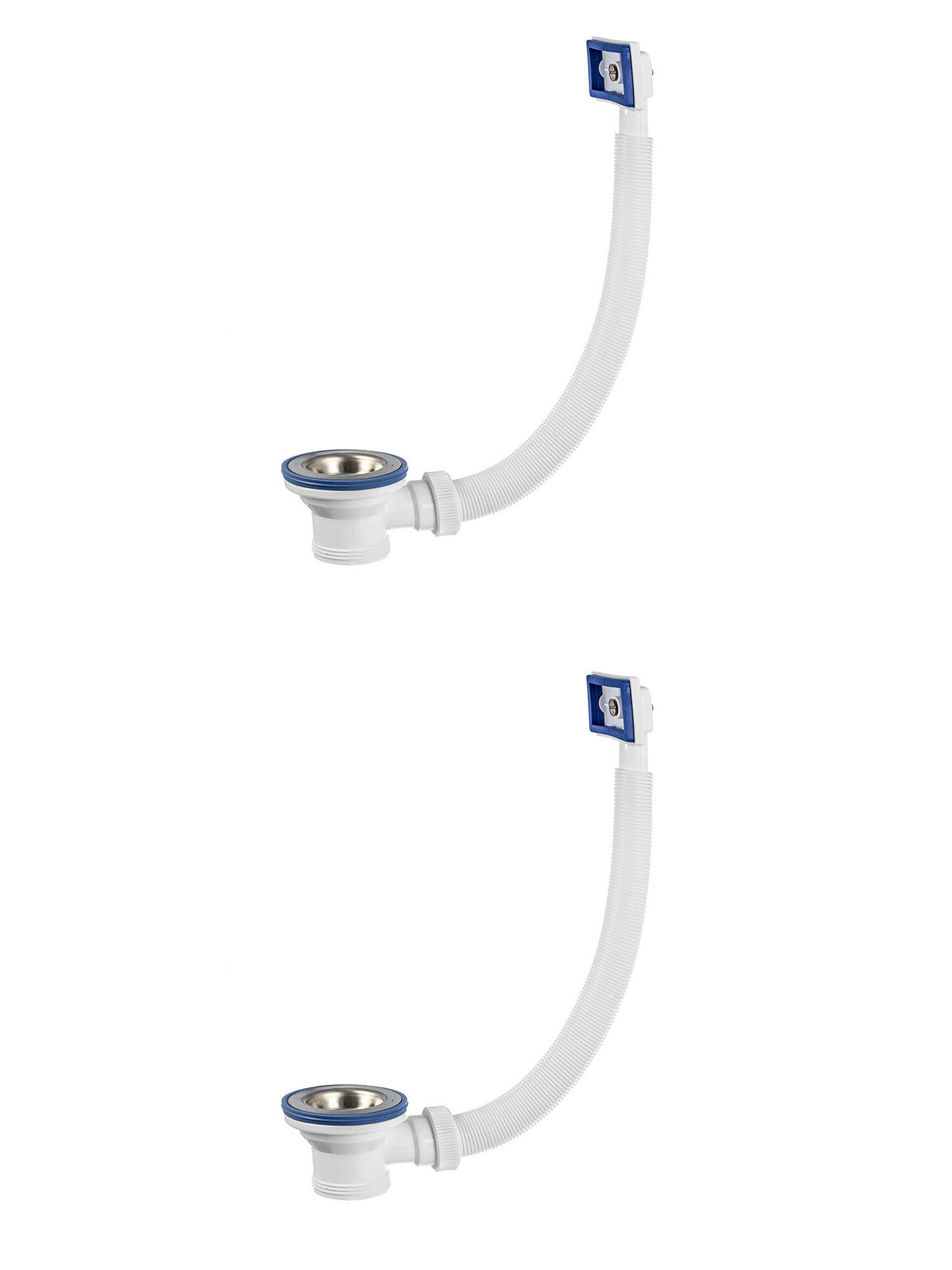 Выпуск для мойки 1 1/2х70 мм с переливом белый (2 шт.)